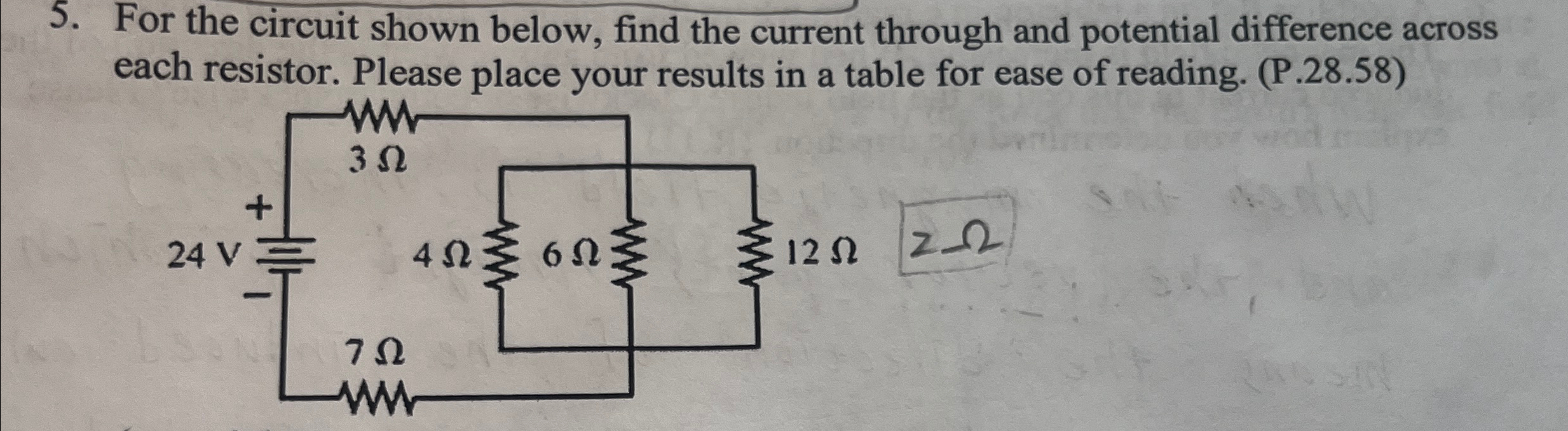 Solved For the circuit shown below, find the current through | Chegg.com