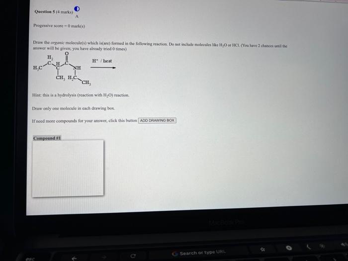 Solved Draw the onganic molecule(s) which is(are) formed in | Chegg.com