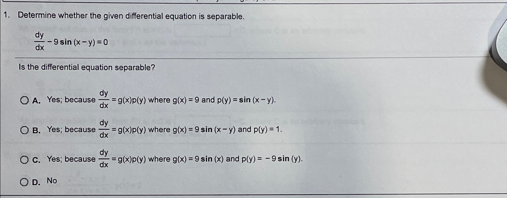 Solved Determine Whether The Given Differential Equation Is