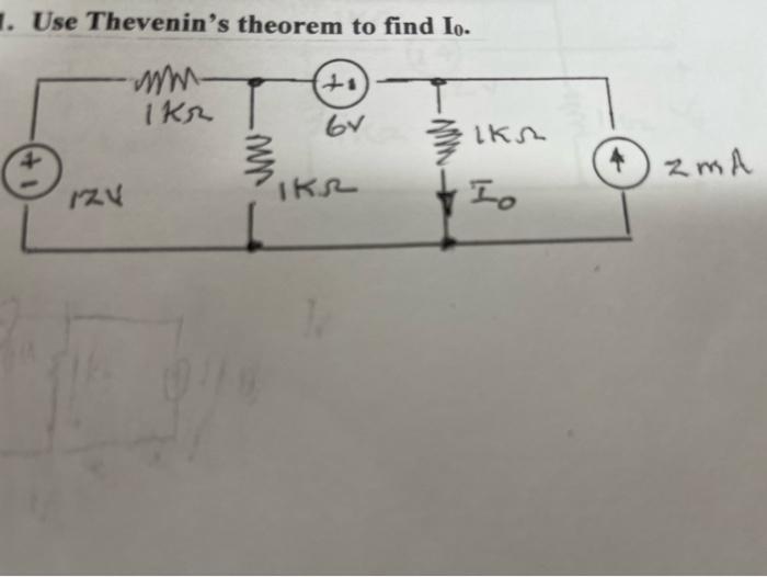 Solved Use Thevenin's theorem to find I0. | Chegg.com