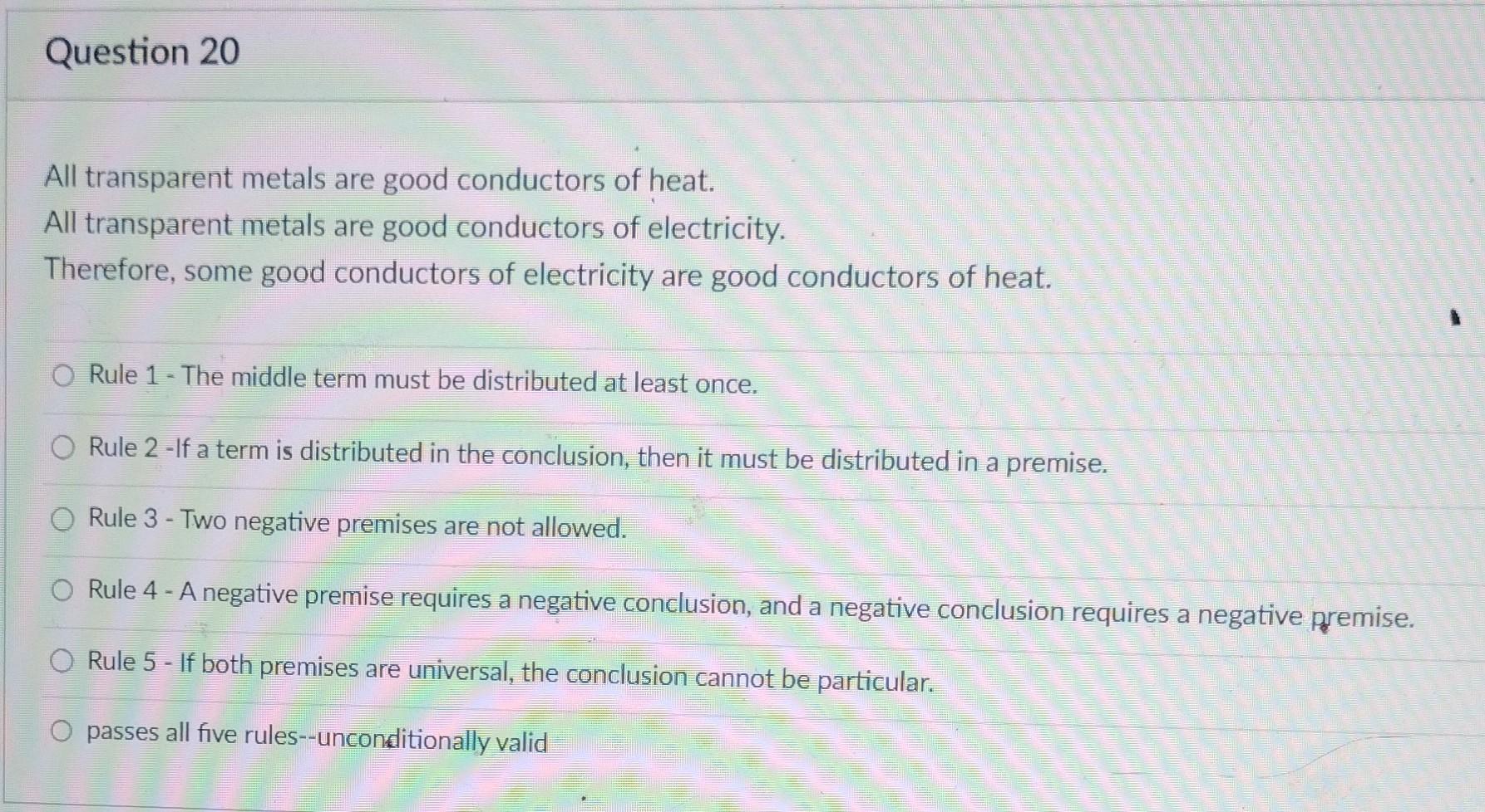 All transparent metals are good conductors of heat. | Chegg.com