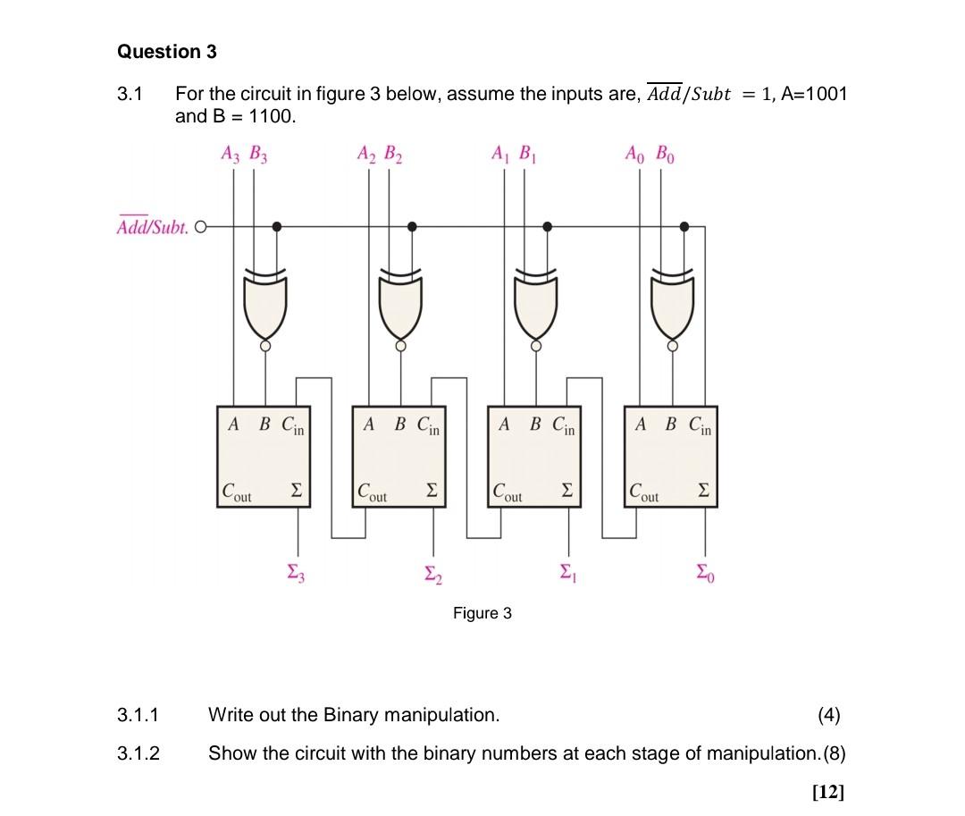 Solved Question 3 3.1 For the circuit in figure 3 below, | Chegg.com