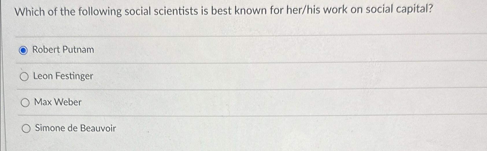 Solved Which of the following social scientists is best | Chegg.com