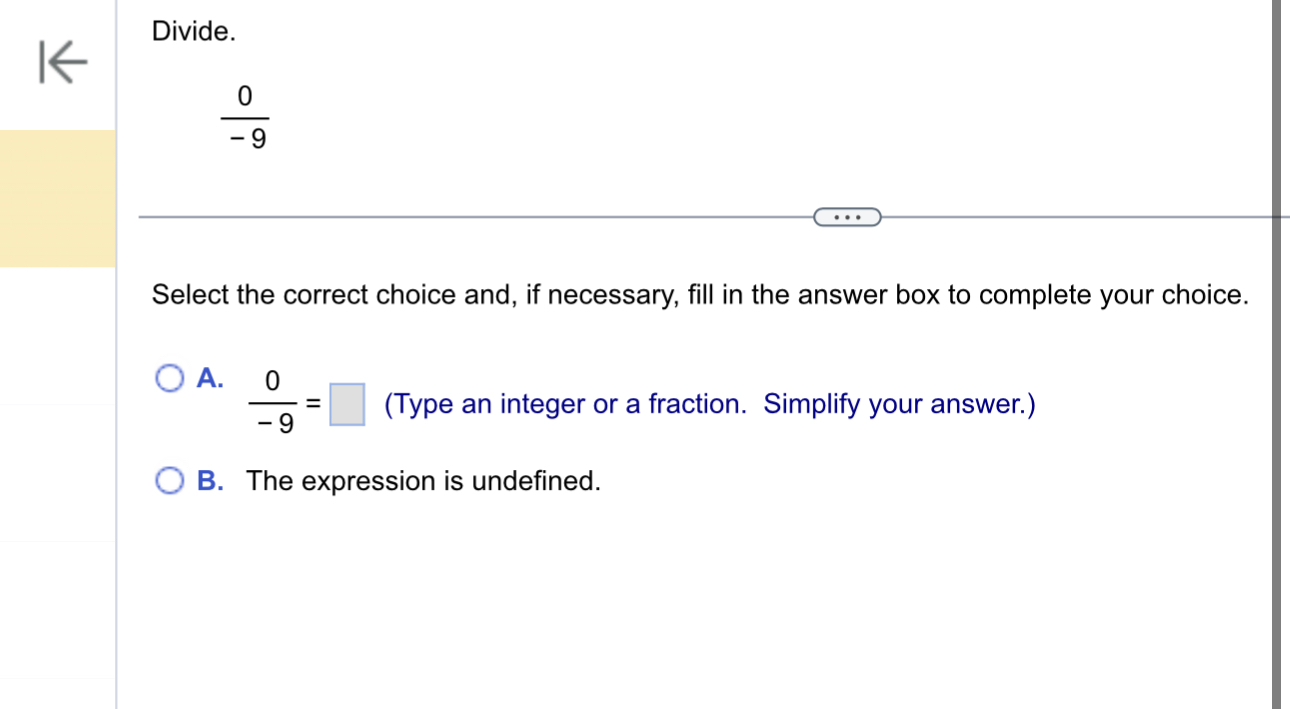 Solved Divide.0-9Select the correct choice and, if | Chegg.com