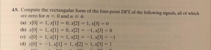 Solved 4.9. Compute the rectangular form of the four-point | Chegg.com