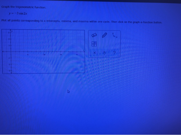 Solved Graph the trigonometric function. y=-3 sin 2x Plot | Chegg.com