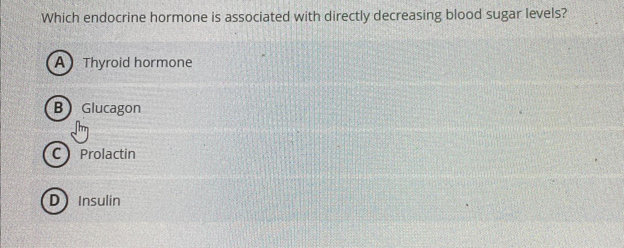 Solved Which endocrine hormone is associated with directly | Chegg.com
