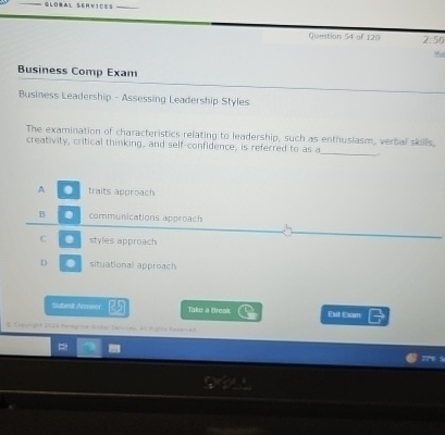 Solved GLOEAL SEAV1OESQuastion 54 ﻿of 120 ?2.50Business Comp | Chegg.com