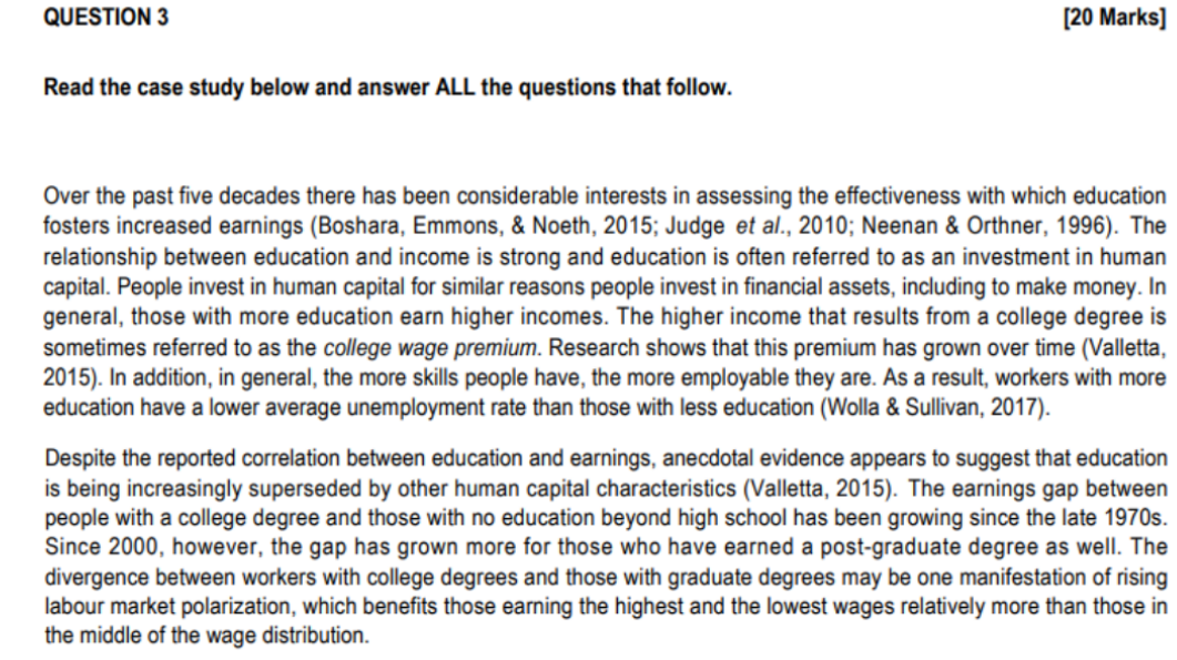 Solved QUESTION 3[20 ﻿Marks]Read the case study below and | Chegg.com