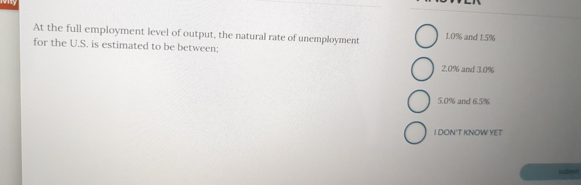 Solved At the full employment level of output, the natural | Chegg.com