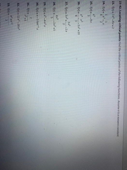 Solved 23-42. Locating critical points Find the critical | Chegg.com