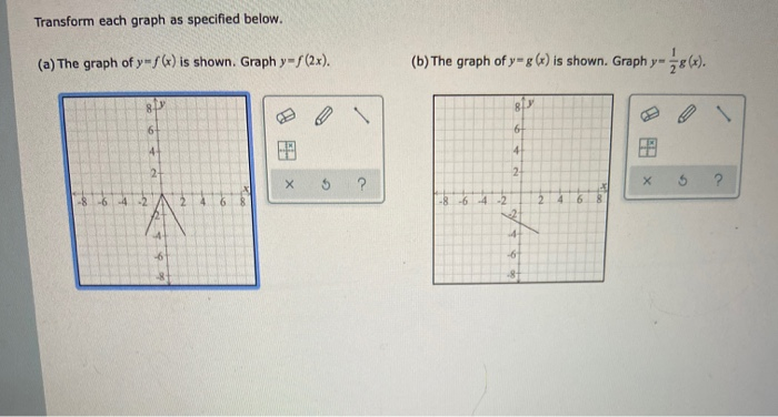 Solved Transform each graph as specified below. (a) The | Chegg.com