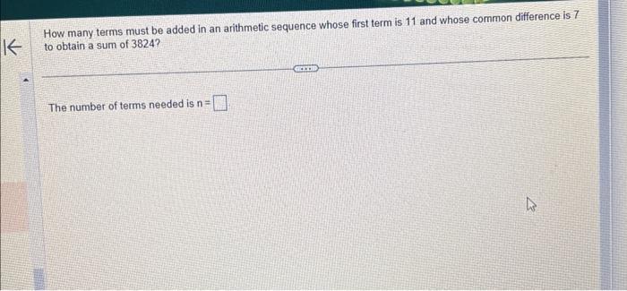 Solved How many terms must be added in an arithmetic | Chegg.com