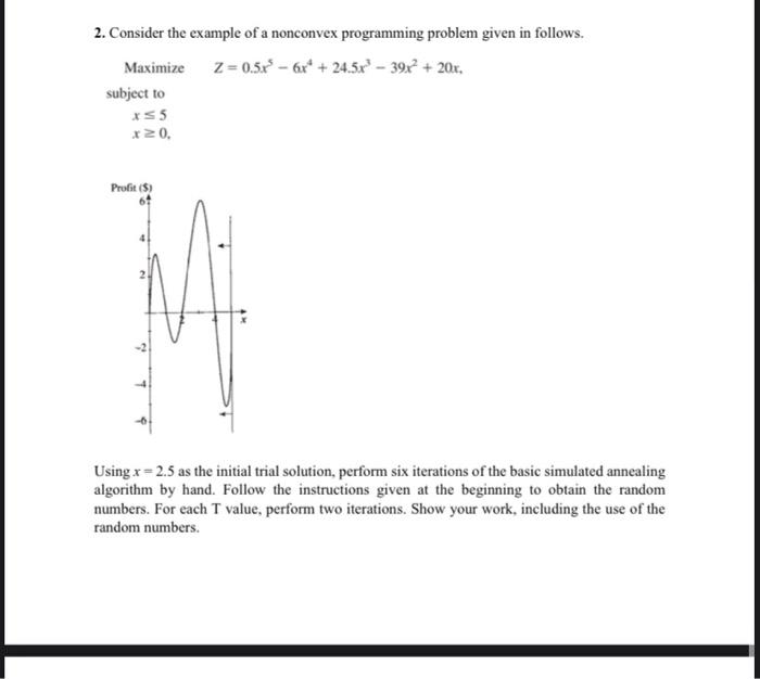 Solved 2. Consider the example of a nonconvex programming | Chegg.com