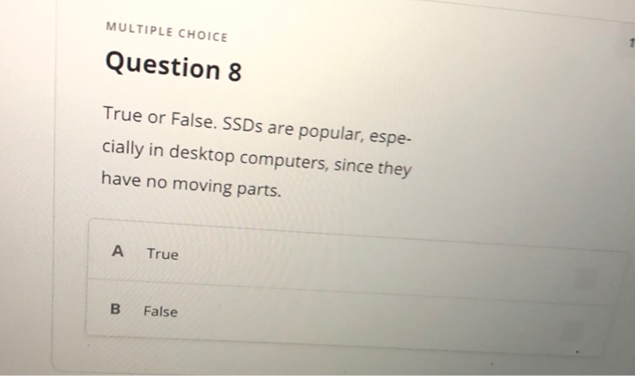 Solved MULTIPLE CHOICE 1 Points Question 6 True or False. A | Chegg.com Solved MULTIPLE CHOICE 1 Points Question 6 True or False. A | Chegg.com