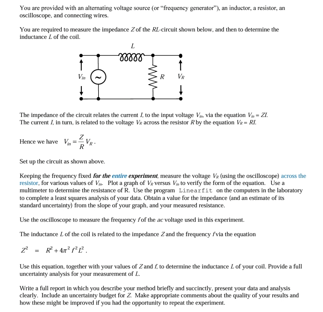 Solved You are provided with an alternating voltage source | Chegg.com