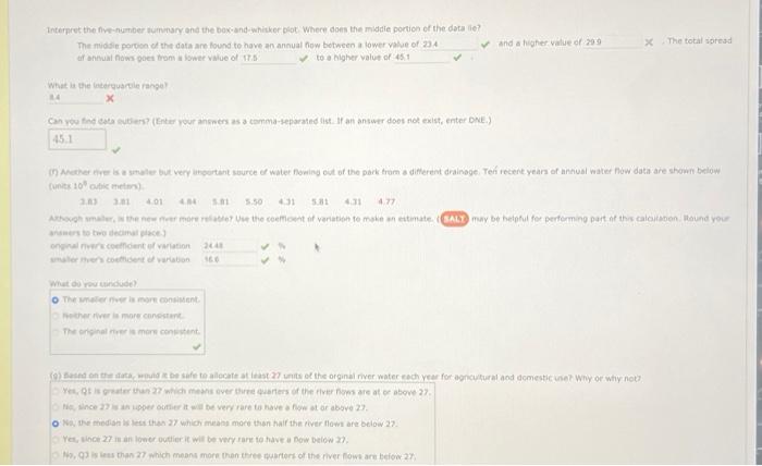 Solved Interpret the five-number tumpricy and the | Chegg.com
