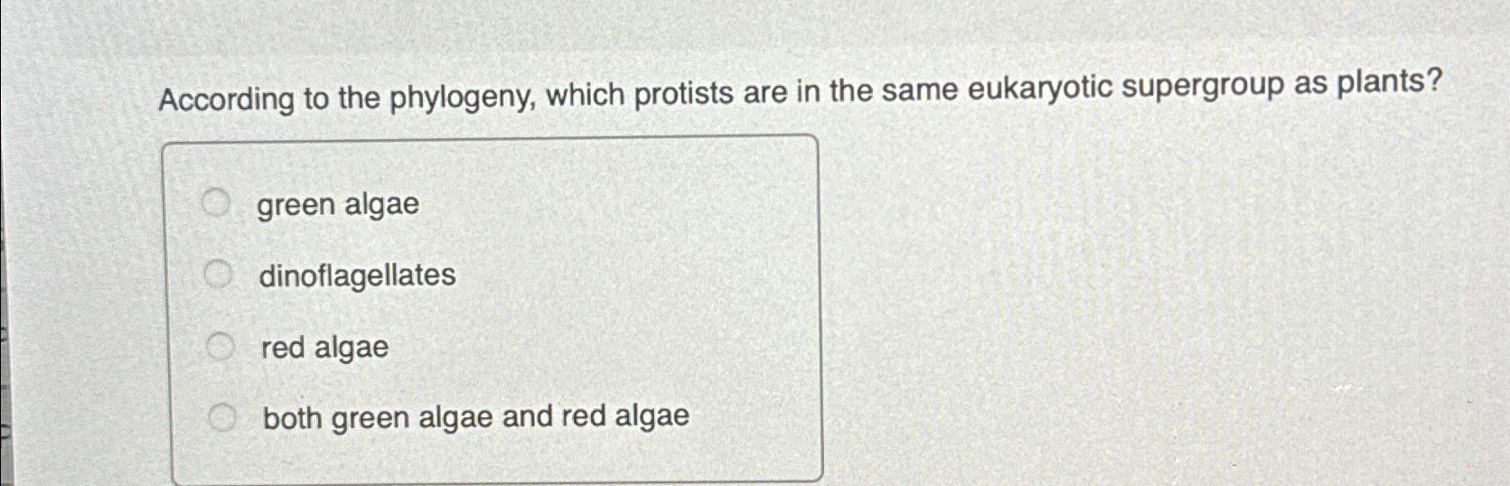 Solved According to the phylogeny, which protists are in the | Chegg.com