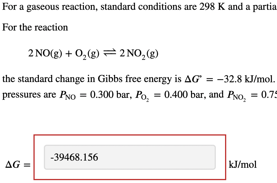Solved For a gaseous reaction, standard conditions are 298K | Chegg.com