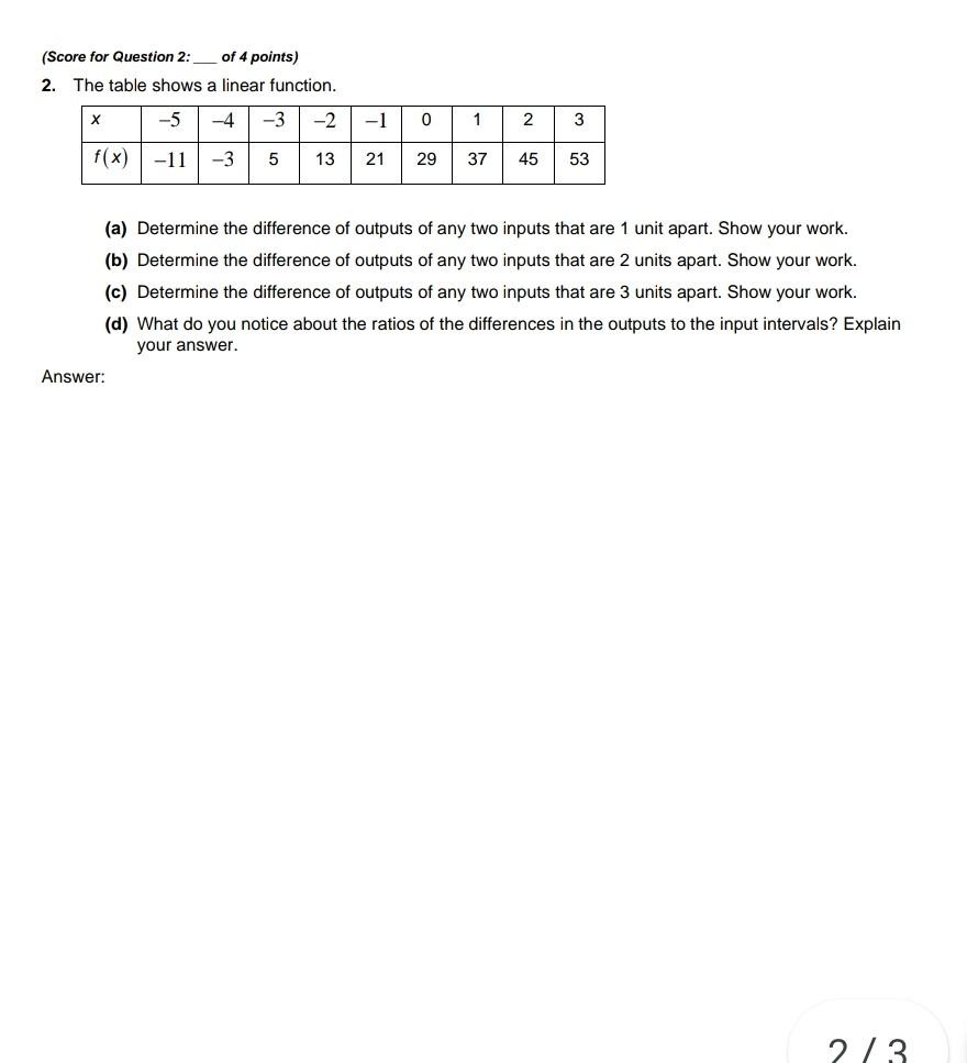 Solved (Score for Question 2: of 4 points) 2. The table | Chegg.com