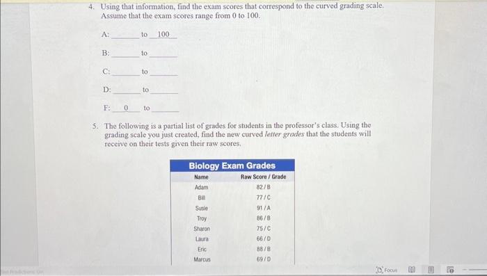 Solved Grading Curve Option II After reviewing the results, | Chegg.com