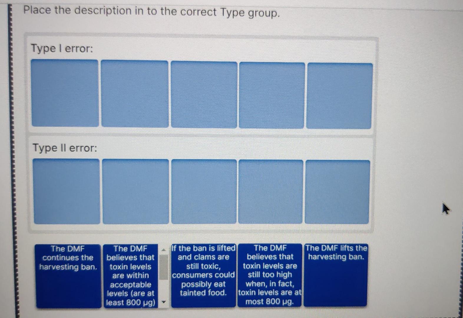 Solved Place the description in to the correct Type group. | Chegg.com