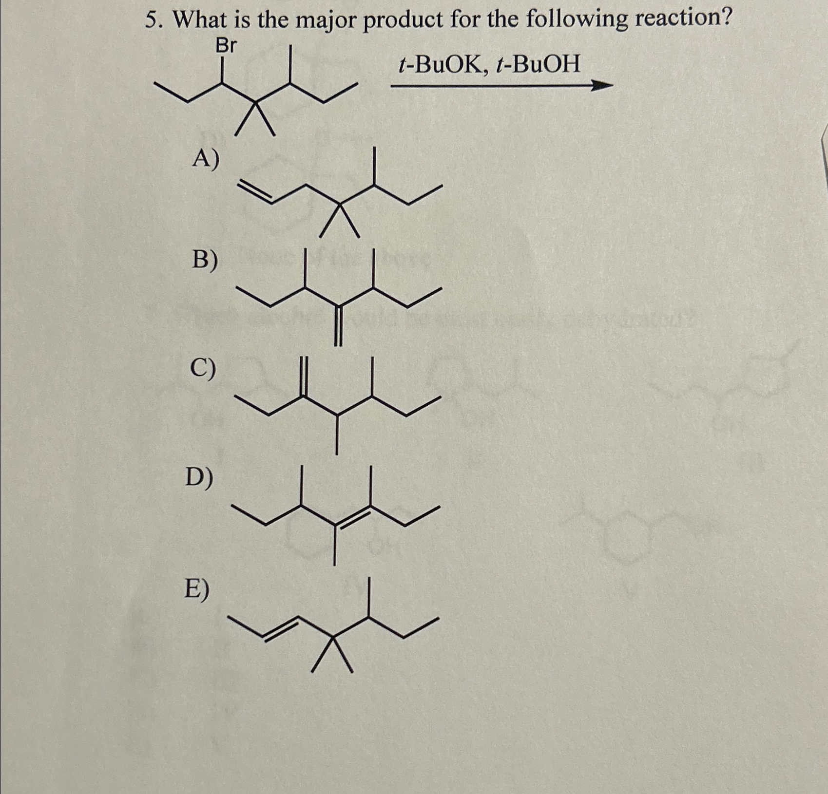 Solved What is the major product for the following | Chegg.com