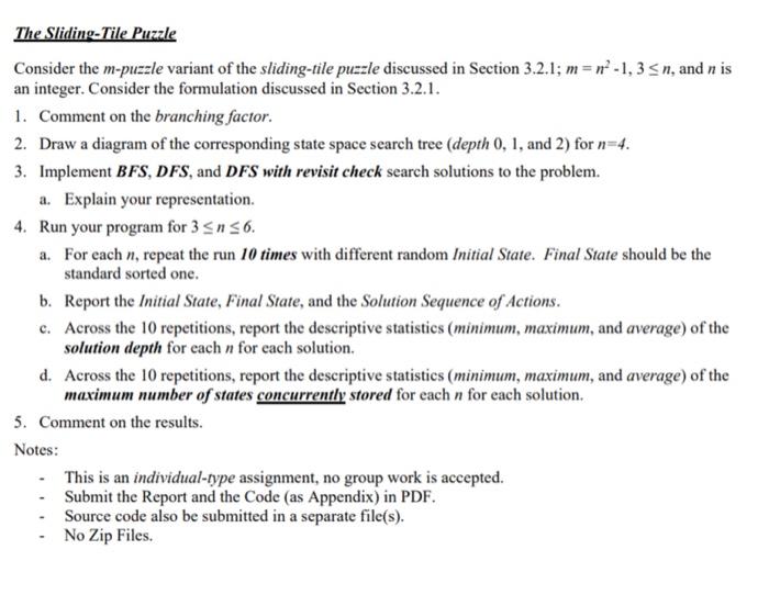 Solved Consider the m-puzzle variant of the sliding-tile | Chegg.com