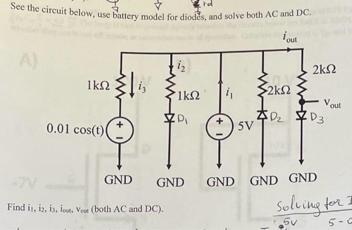 Solved solve the circuit and find AC and DC currents and | Chegg.com