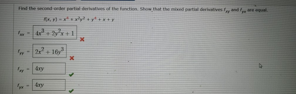 Solved Find the second-order partial derivatives of the | Chegg.com