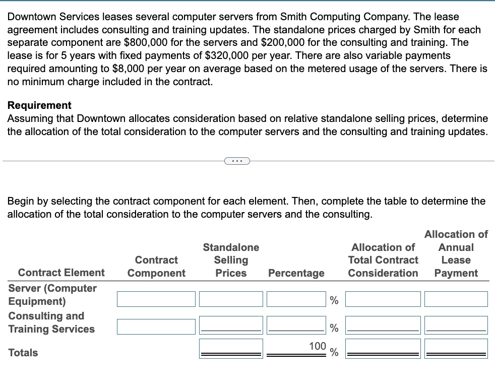 Solved Downtown Services leases several computer servers | Chegg.com