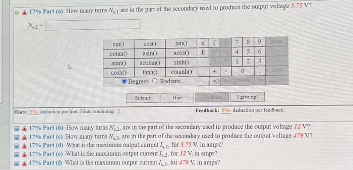 Solved (17\%) Problem 6: A multipurpose transformer has a | Chegg.com