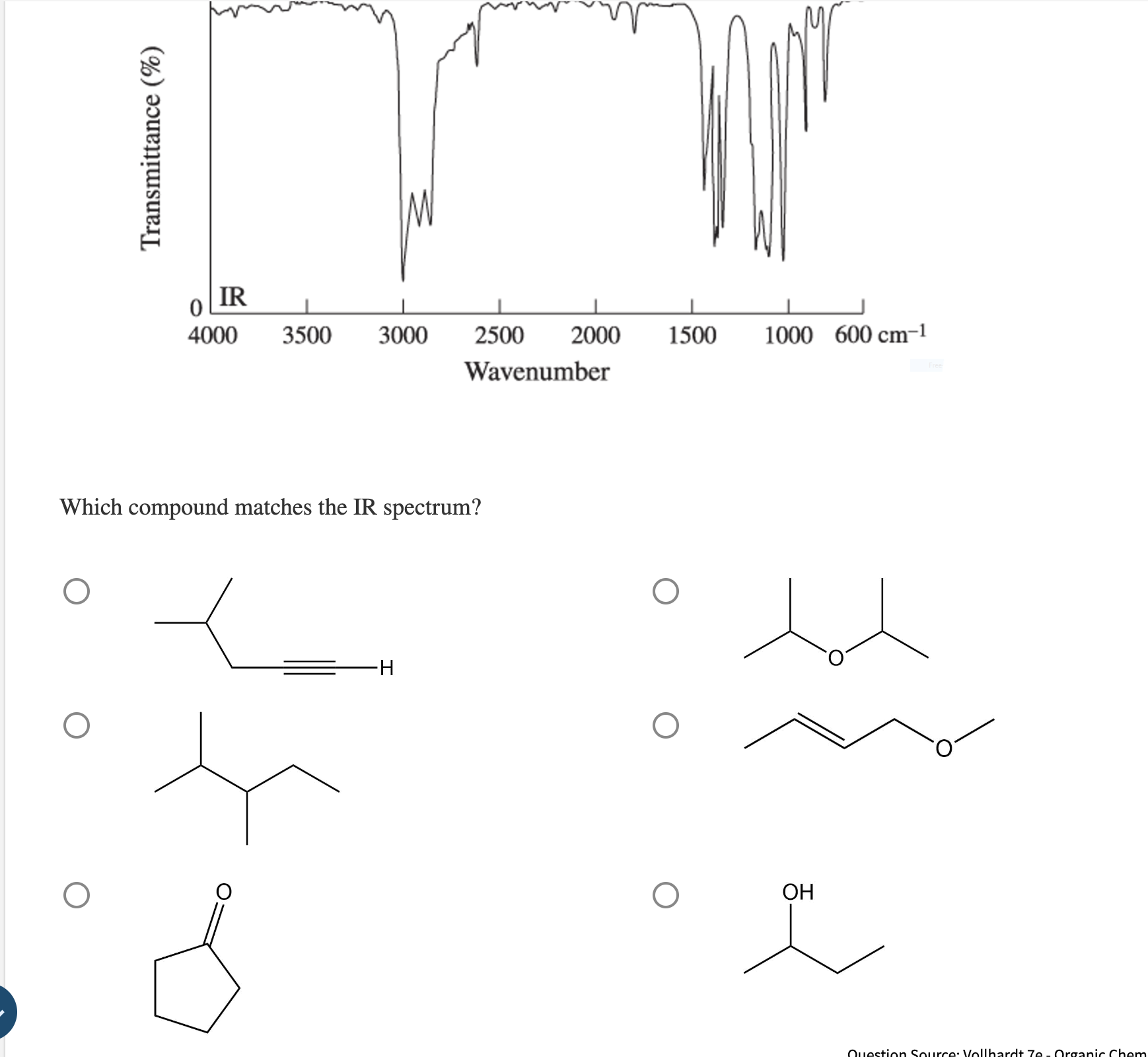 Solved An organic compound exhibits the IR spectrum. From | Chegg.com