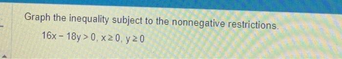 Solved Graph the inequality subject to the nonnegative | Chegg.com