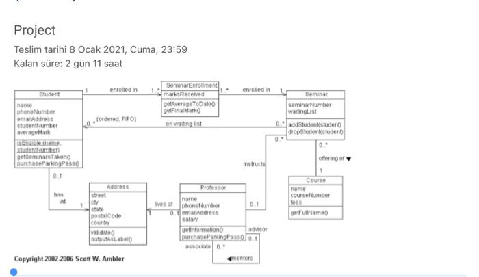 Solved In this project, you are given an OOP UML diagram. | Chegg.com