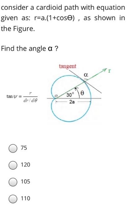 Solved consider a cardioid path with equation given as: | Chegg.com