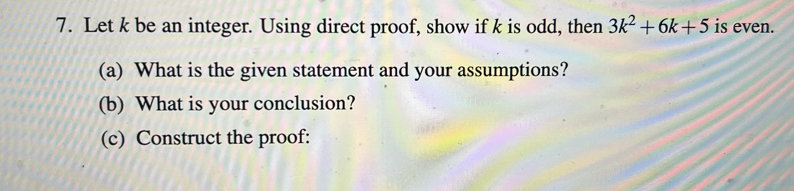 Solved Let k ﻿be an integer. Using direct proof, show if k | Chegg.com