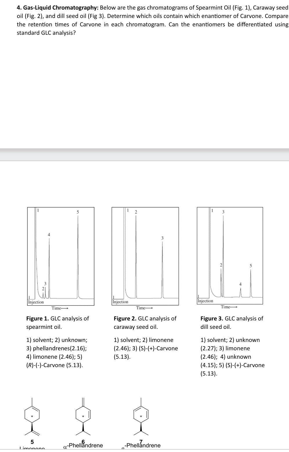 Solved Identify the center of chirality in limonene (5) ﻿and | Chegg.com