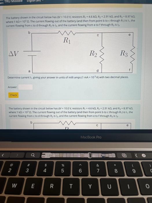 Solved The battery shown in the circuit below has ΔV=10.0 V, | Chegg.com