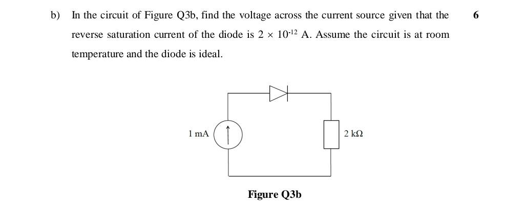 Solved b) 6 In the circuit of Figure Q3b, find the voltage | Chegg.com