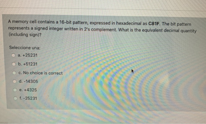 Solved A memory cell contains a 16-bit pattern, expressed in | Chegg.com
