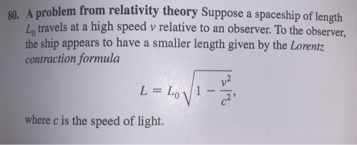 Solved on A problem from relativity theory Suppose a | Chegg.com