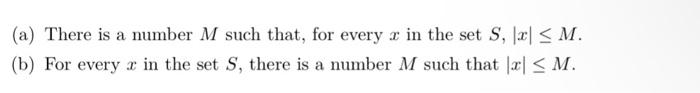 Solved Suppose S is a subset of R. For each of the following | Chegg.com