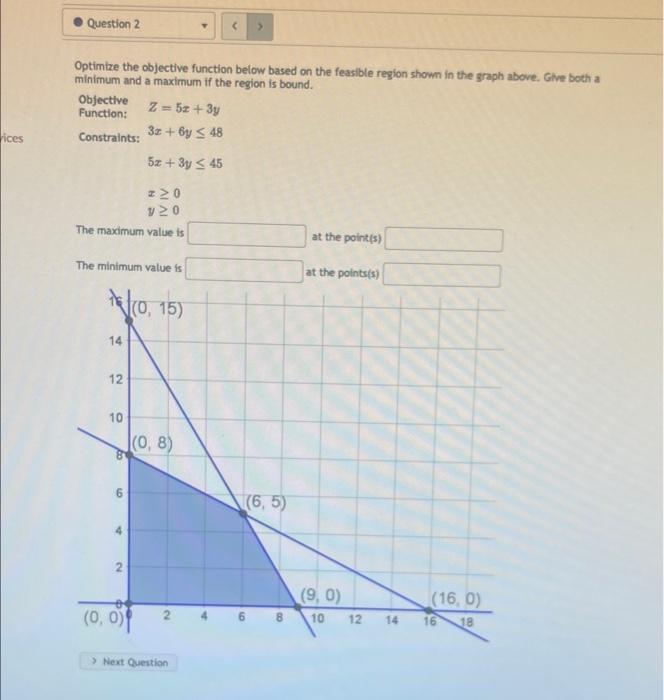 Solved Question 2 Optimize the objective function below | Chegg.com
