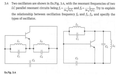Solved 3.4 Two oscillators are shown in Ex.Fig. 3.4, with | Chegg.com
