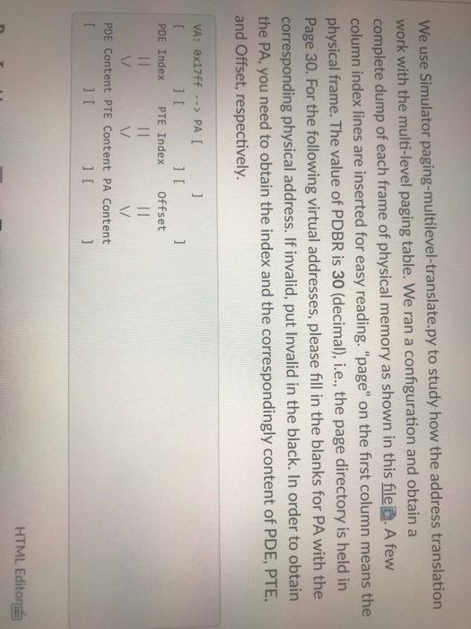 We use Simulator paging-multilevel-translate.py to | Chegg.com