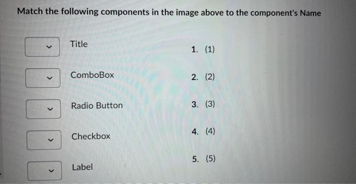 Solved Match the following components in the image above to | Chegg.com