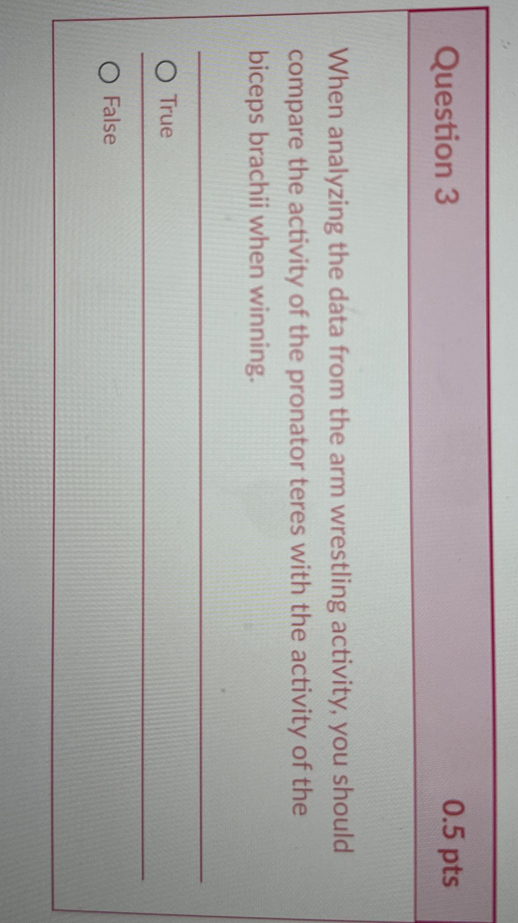 Solved Question 3When analyzing the data from the arm | Chegg.com