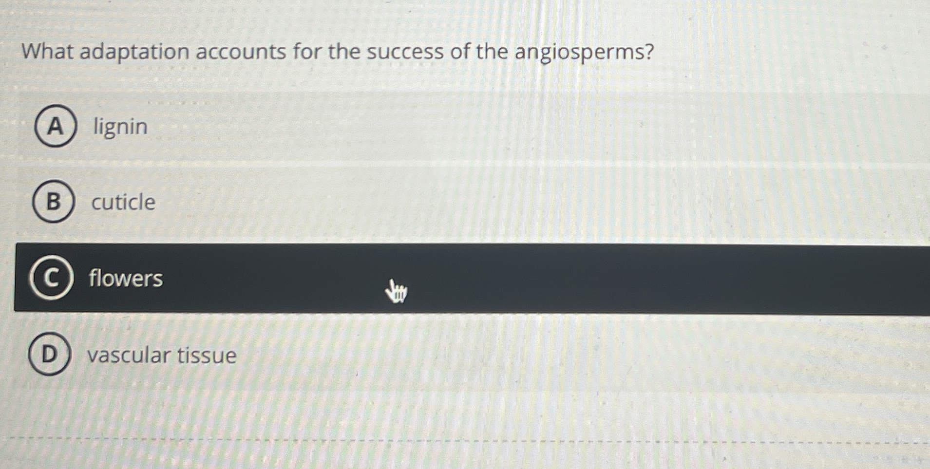Solved What adaptation accounts for the success of the | Chegg.com