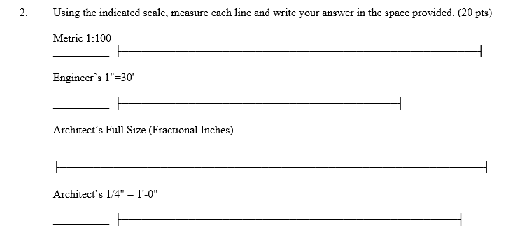 Solved Using the indicated scale, measure each line and | Chegg.com